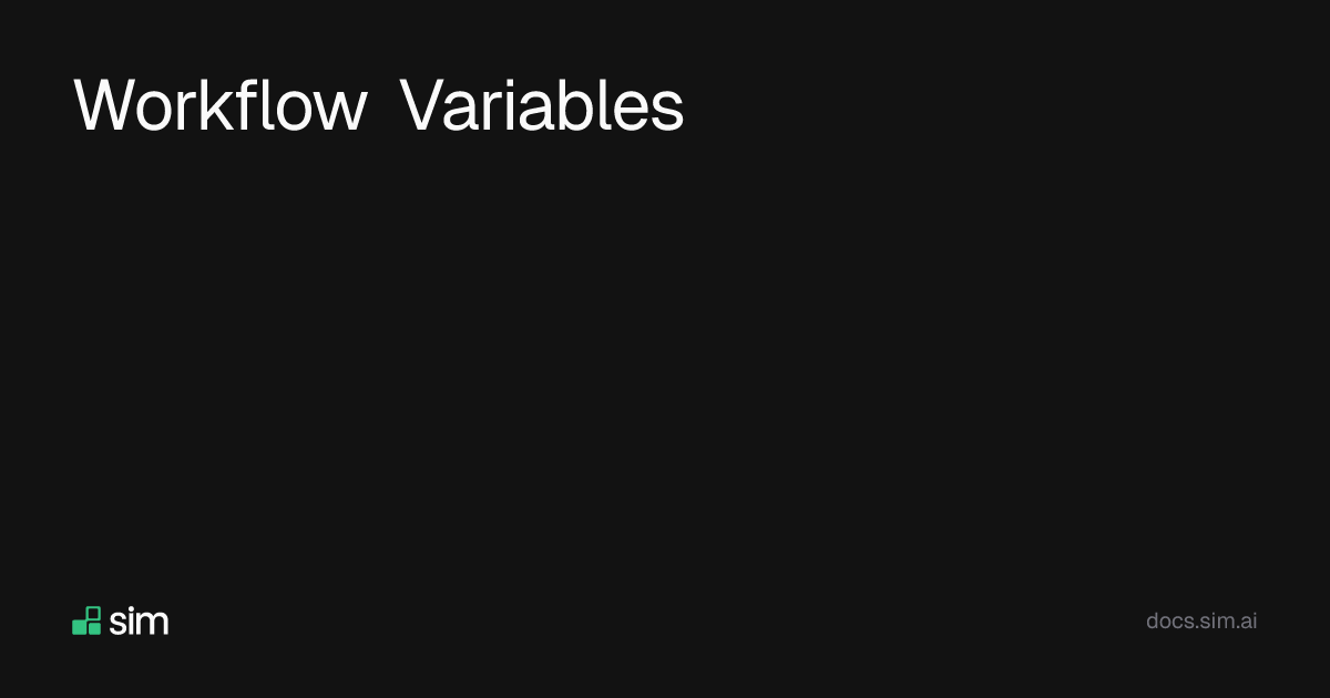 Workflow Variables